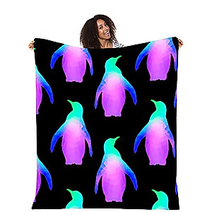 MSACRH Throw Blankets, Penguins Diamonds Blanket for Couch Bed Fall Cover Women Baby Soft Home Bedspread Hotel Wrap Sofa Lightweight Fleece Carpet