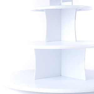 Simply Elegant 3-Tier Plastic White Round Cake Pop Display Stand 42 Hole (3mm) Lollipop Holder, Cupcake Stand, Treat Stand, Weddings Baby Showers Birthday Parties Halloween Candy