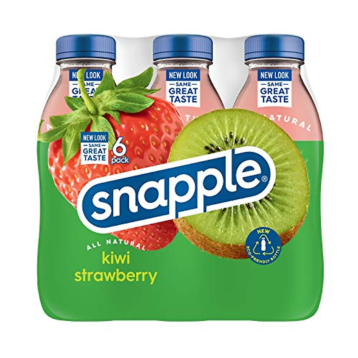 Snapple Kiwi Strawberry, 16 fl oz recycled plastic bottle, 6 pack