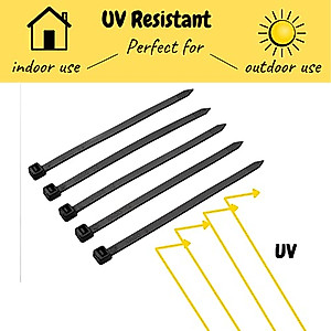 Bates- Cable Zip Ties, 200 Pack, 4 Inch, Zip Ties, Zipties, Cable Tie, Plastic Ties, Tie Wraps, Electrical Cable Ties, Plastic Zip Ties, Black Zip Tie, Plastic Straps, Wire Ties, Cord Ties