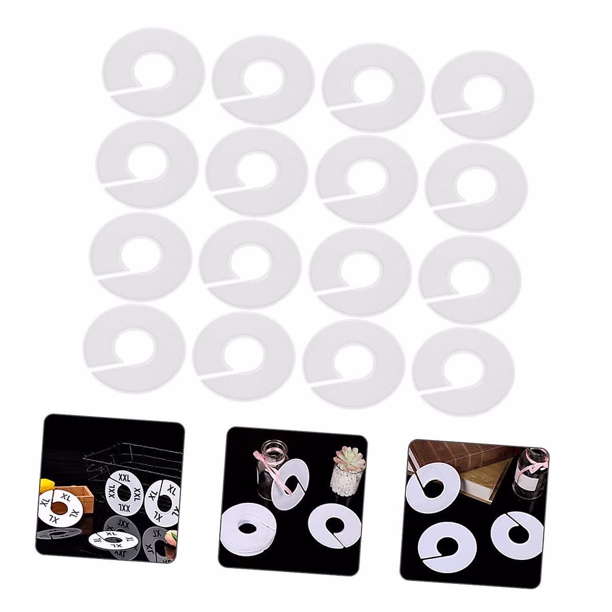 Cabilock Clothes Size Dividers Round 20 Pack Closet Wardrobe Separator Hooks for Easy Hanging