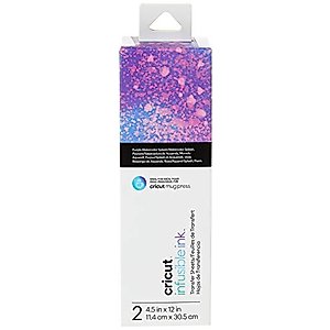 Cricut Infusible Ink Transfer Sheets - 4.5" x 12" - Purple Watersplash Pattern - For Cricut Mug Press, Maker, Explore Air 2