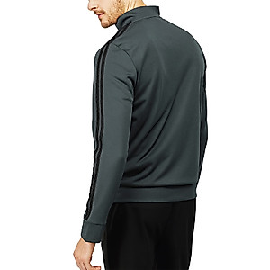 H2H Mens Active Slim Fit Track Lightweight Jacket Zip-up Long Sleeve CHARCOAL US XL/Asia 2XL (CMOJA0103)