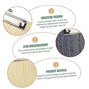 MAGICLULU 2pcs Folder Board Paper Folders Metal Clipboards Pencils File Folder A4 File Clip Folder Hard Plastic Clipboard Exam Paper Clips Wooden Writing Board Writing Base Plate