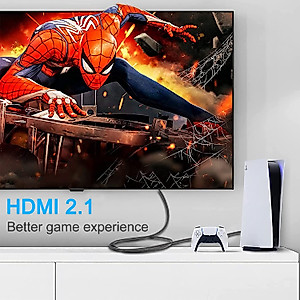 Long 8K HDMI 2.1 Cable 50FT, 48Gbps Ultra HD Lead High Speed Cord Connector, Supports 8K@60Hz, 4K@120Hz, eARC HDR10, HDCP 2.2/2.3 Dolby, VRR, Compatible with Fire TV/Roku TV/PS5/Xbox X/Switch etc