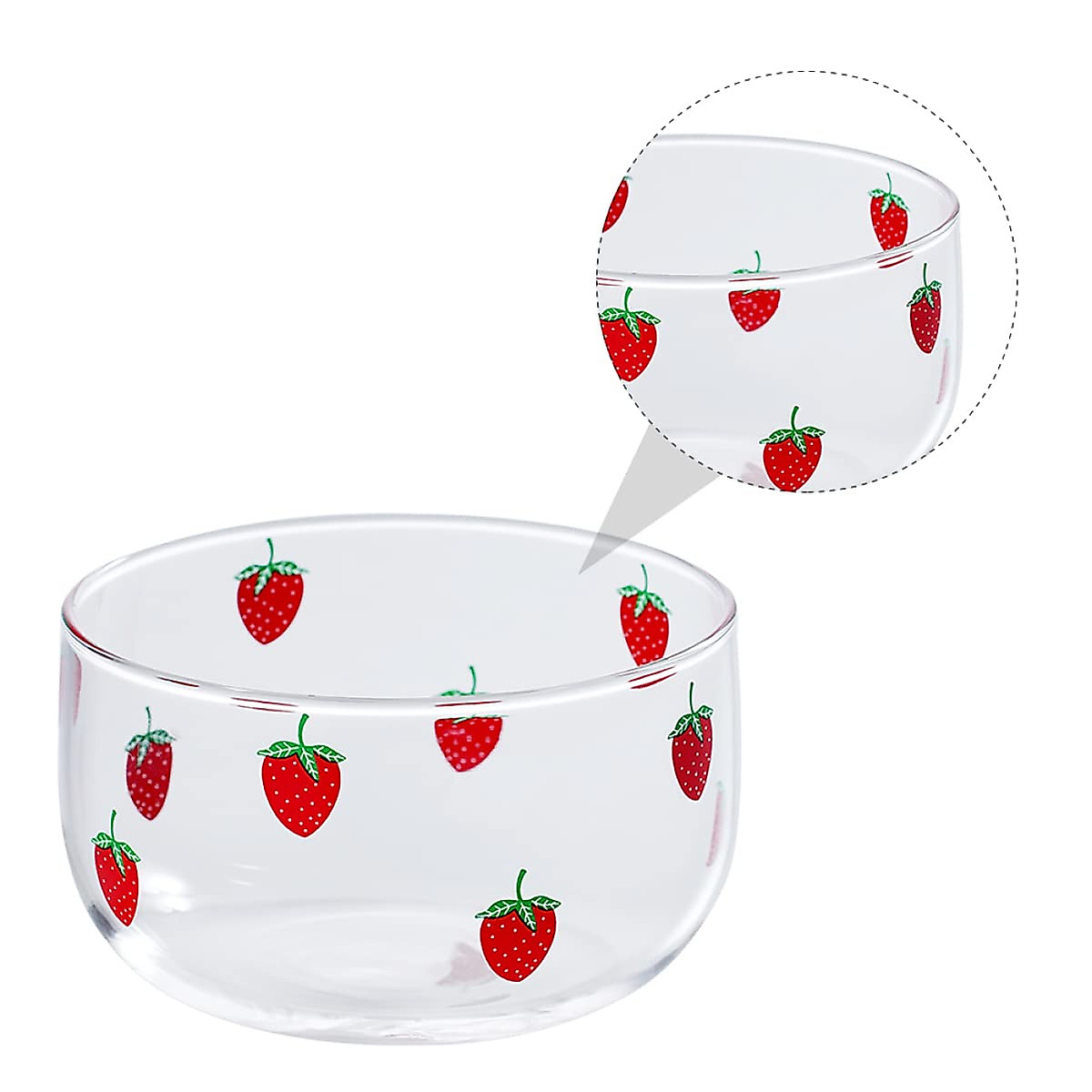 UPKOCH Microwave 3pcs For Pasta Mini Simple Clear Lotus High Plate Dessert Prep Style Stackable Soup Glasss Tray Container with Strawberry Round Serving Salad Dish Fruit Glass Rice Bowls