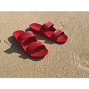 J-Slips Mens Hawaiian Jesus Sandals in 6 Cool Colors - Big Men Sizes (Red M9.5)