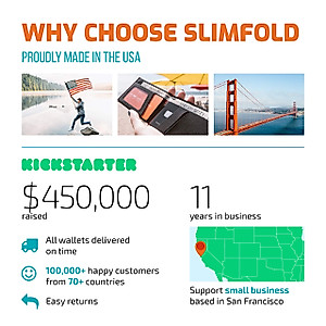 SlimFold™ Minimalist RFID Wallet - Thin, Durable, and Waterproof Guaranteed - Made in USA - Original Size Black with Black Stitching