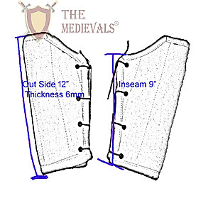 THE MEDIEVALS Thick Cotton Bracer Bandages Buckles BRACERS Black