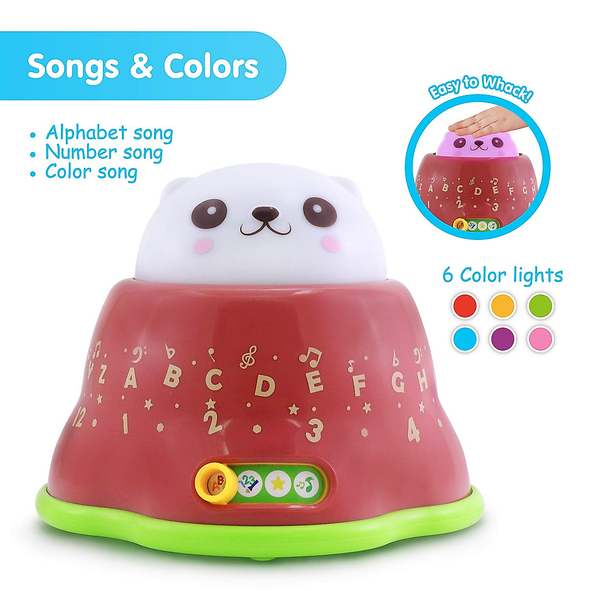 BEST LEARNING Whack and Learn Mole - Educational Interactive Light-Up Toy for Infants Babies Toddlers for 6 Month and up - First Baby Boy or Baby Girl Birthday Gift
