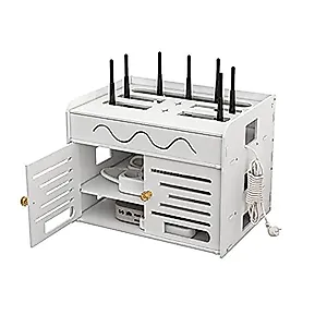 WiFi Router Storage Box, Cable Management Boxes, Wall Hanging Router Decorative Box, Hide Box for Router Cable Organizer Power Charger Storage Organizer Hide Box, Decorative Box… (36×26.5×27 cm)
