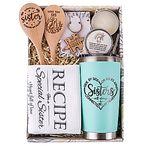 ELEMENU Sisters Gifts from Sister, Sister Birthday Gifts from Sister, Christmas, Birthday, Mothers Day, Valentines Day, Gifts for Sister/Sister in Law, Sister Birthday Gift Basket ideas