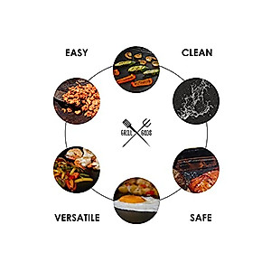 Grill Gods Grill Mat - Premium BBQ Grill Mats - Non Stick Non Slip Cooking Mats (Set of 2) - Easy to Clean and Reusable Grilling Accessories - 15.75 x 13 Inches