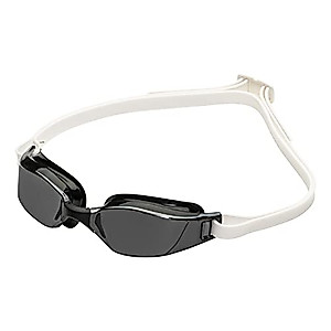 Aqua Sphere XCEED Adult Swim Goggles - Curved Lens Technology, Adjustable Nose, Smoke Lens, Black/White Frame, EP3030109LD