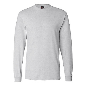 Hanes 6.1 oz. Long-Sleeve Beefy-T, Large, ASH