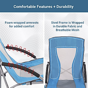 AsterOutdoor Low Sling Beach Chair Folding Lightweight Mesh Back Sand Chair for Camping Outdoor Lawn, Carry Bag Included, Supports 250lbs (2 Count)