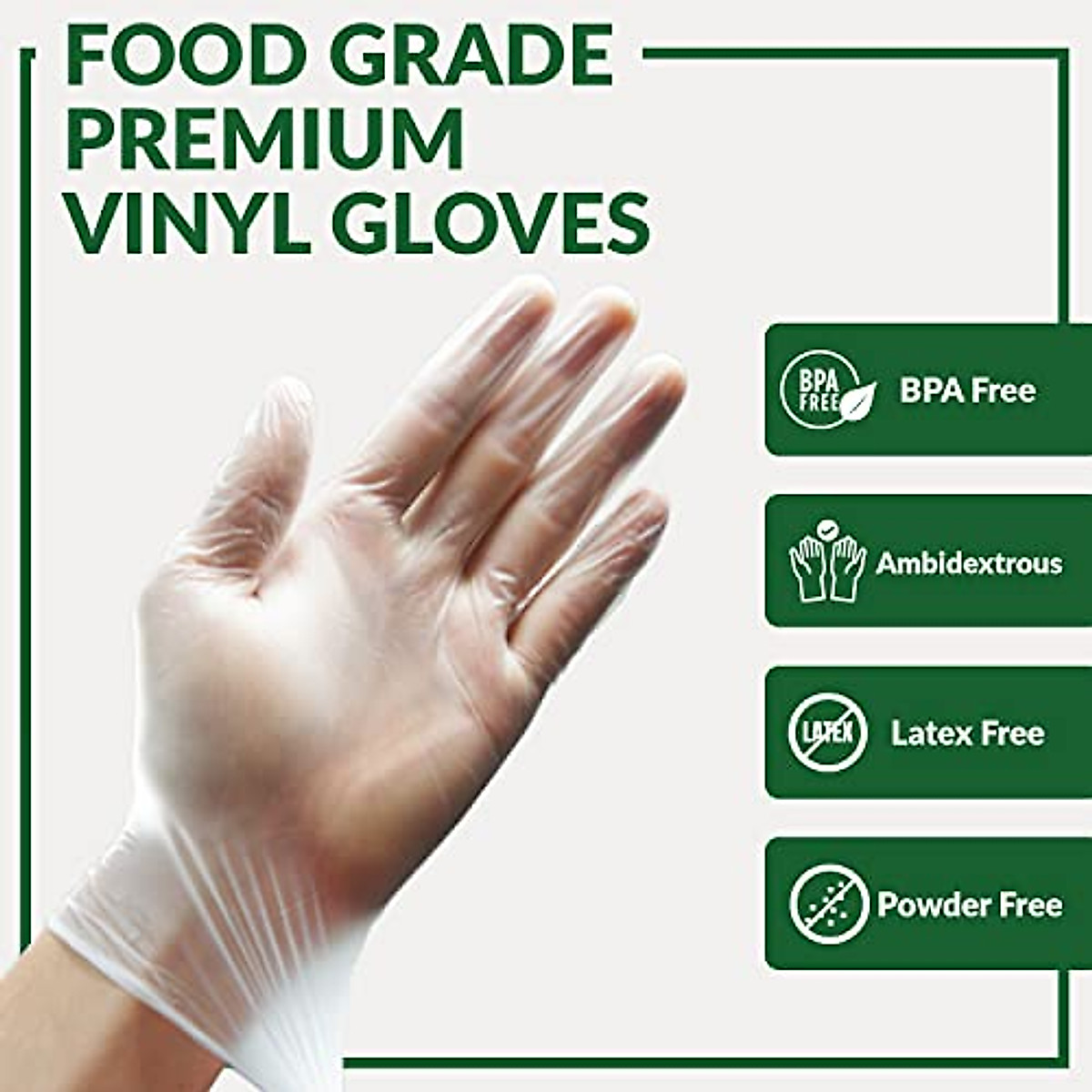 GORILLA SUPPLY Disposable Heavy Duty Vinyl Gloves Latex Free Powder Free, BPA Free Food Safe Grade Disposable Glove, Medium M, 1000 Count