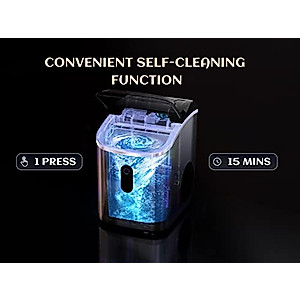 ecozy Nugget Ice Maker Countertop - Chewable Pellet Ice Cubes, 33 lbs Daily Output, Stainless Steel Housing, Self-Cleaning Ice Machine with Ice Bags for Parties, Kitchen, Bar, Office, Silver