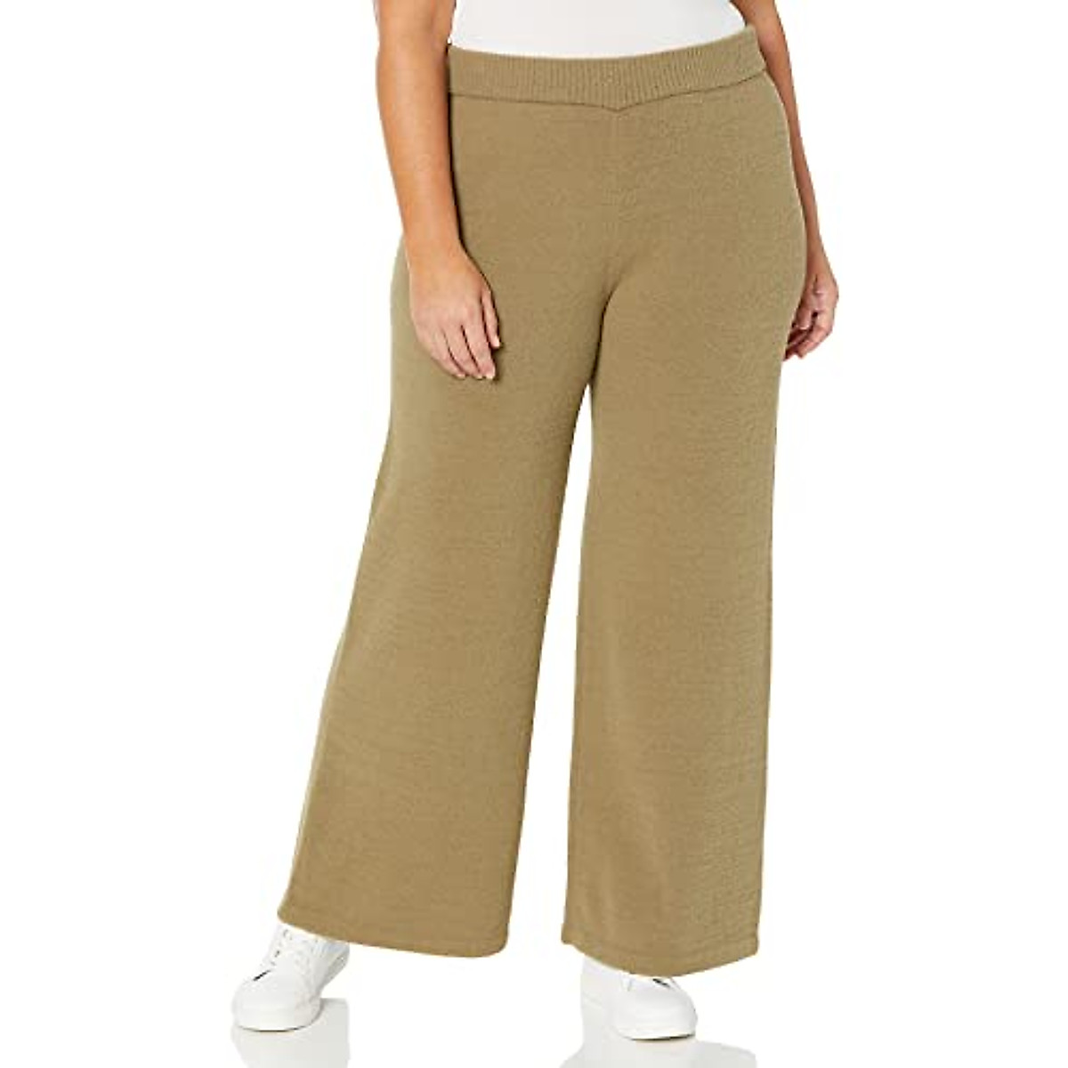 The Drop Women's Leo Super Soft Pull On Sweater Pants, Capers olive, M