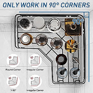 Amtiw 3 Pack Shower Storage Rack, Corner Shower Caddy with Soap Rack, No Drilling Traceless Adhesive Shower Box for Bathroom, Toilet, Kitchen, Bedroom