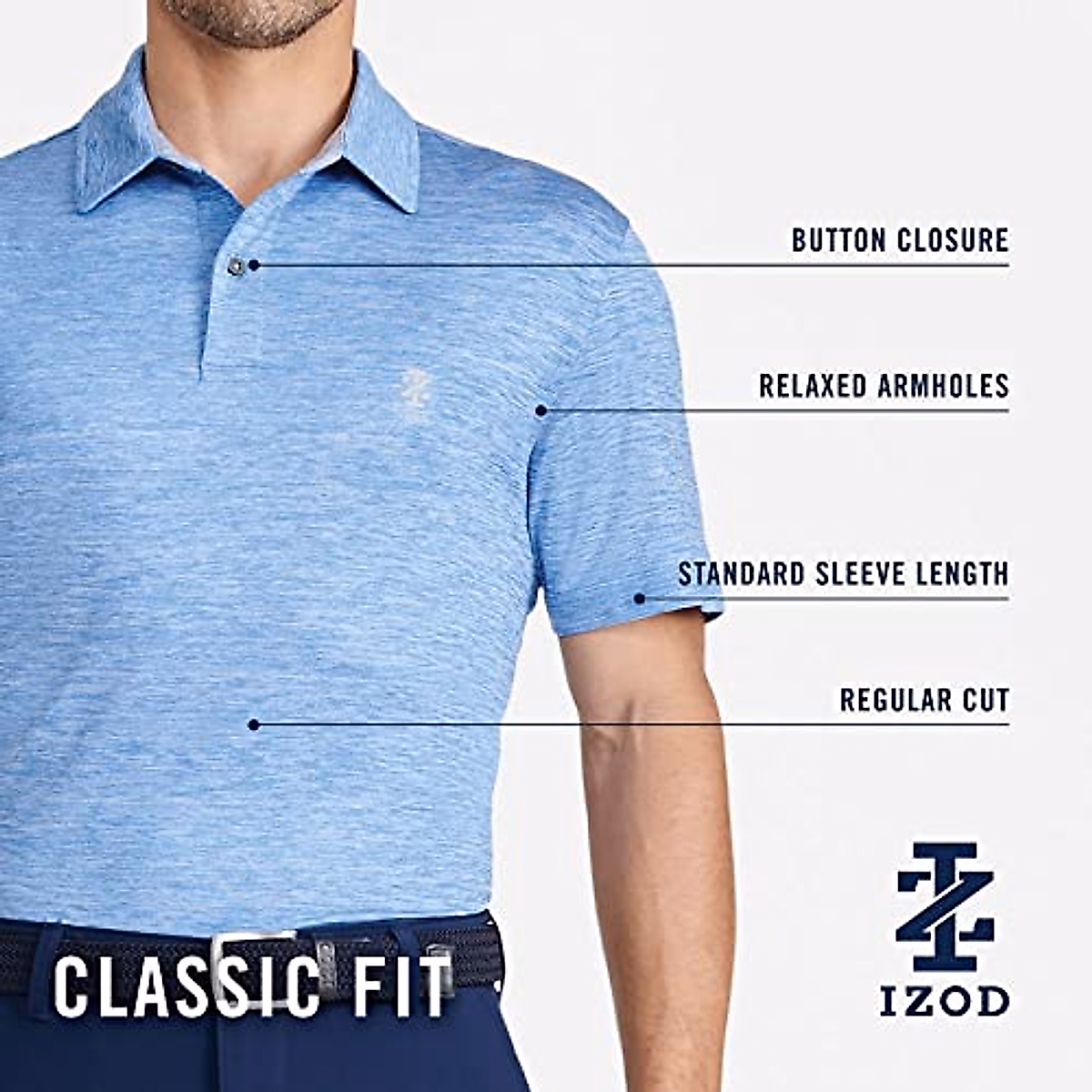 IZOD Men's Golf Title Holder Short Sleeve Polo Ultra Violet Medium