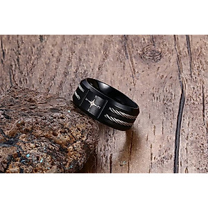 ZKXXJ Personalized Class of 2022 Graduation Ring,Customized Stainless Steel Grad Cap Compass Direction Band Graduation Gifts Idea for Him Junior College High School Graduation Gift