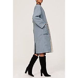 Derek Lam Collective RTR Design Collective Oversized Reversible Shearling Coat, Blue, X-Large
