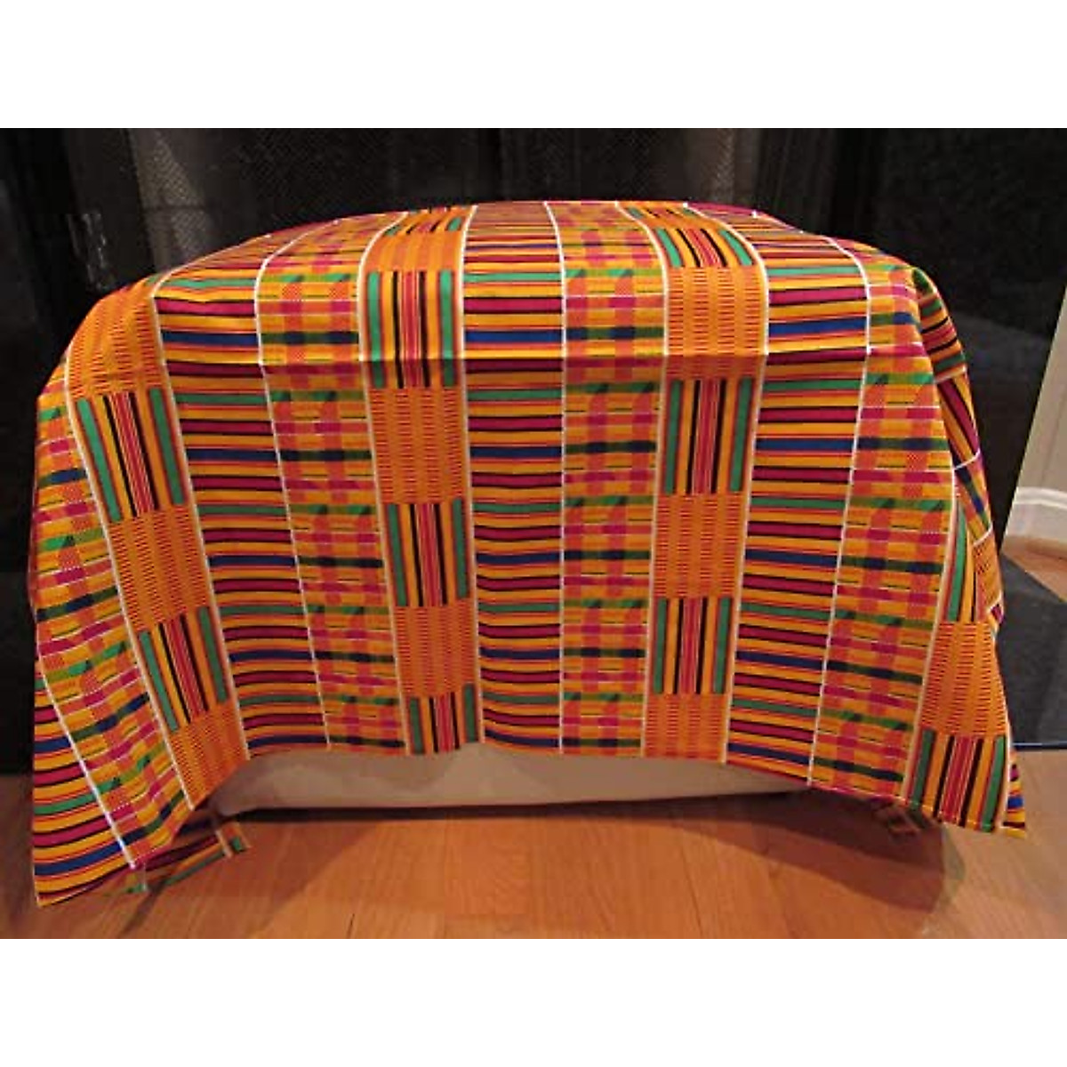 African Kente Print #3- Serengeti Fabric (1 Yard) Kente African Print Fabric Cotton 44" Wide Head wrap Head tie Scarf Choir African Dance Black History Month African American Men Women Kids
