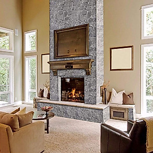 Okydoky Grey Stone Peel and Stick Wallpaper, 17.7" x 78.7", Removable Film Textured Wallpaper Self-Adhesive, Home Decor for Room Kitchen Wall Cabinet Vinyl Roll NO.101-2