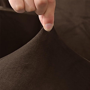 Set of 2 Velvet Stretch Armrest Covers for Chairs and Sofas Armchair Slipcover for Recliner Sofa Anti-Slip Soft Washable Sofa Arm Covers Protector,Coffee