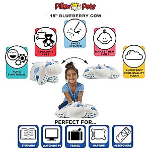 Pillow Pets - Sweet Scented Blueberry Cow Puff - Stuffed Animal - Plush