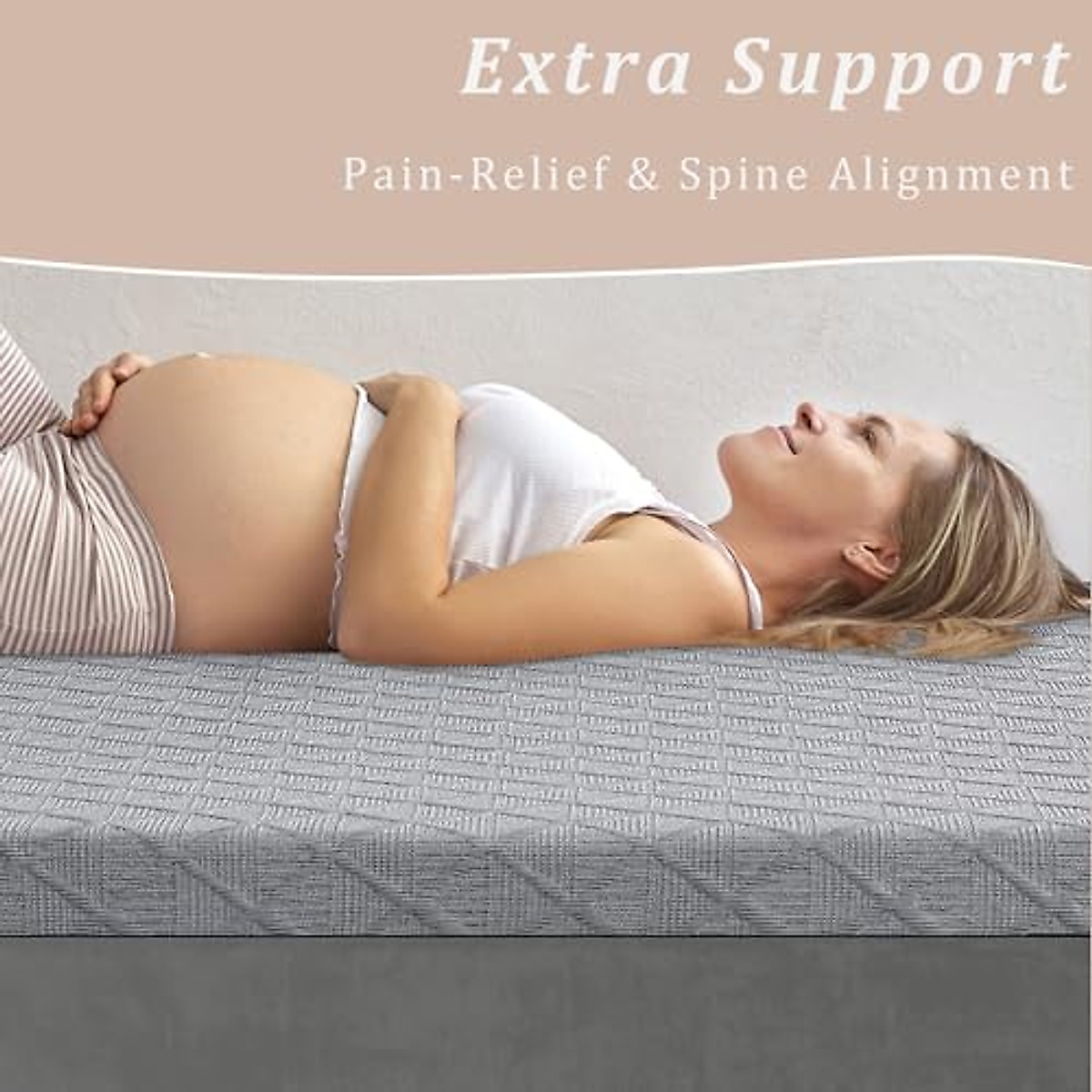 Sleepmax Firm Mattress Topper Twin XL 4 Inch - Extra Firm Memory Foam Bed Topper for Back Pain Relief - Cooling Mattress Pad for All Body Shapes - Non-Slip Deluxe Cover, CertiPUR-US Certified