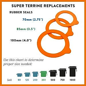 Set of 6-85 mm Rubber Jar Gaskets - Fits Le Parfait Canning and Storage Jars