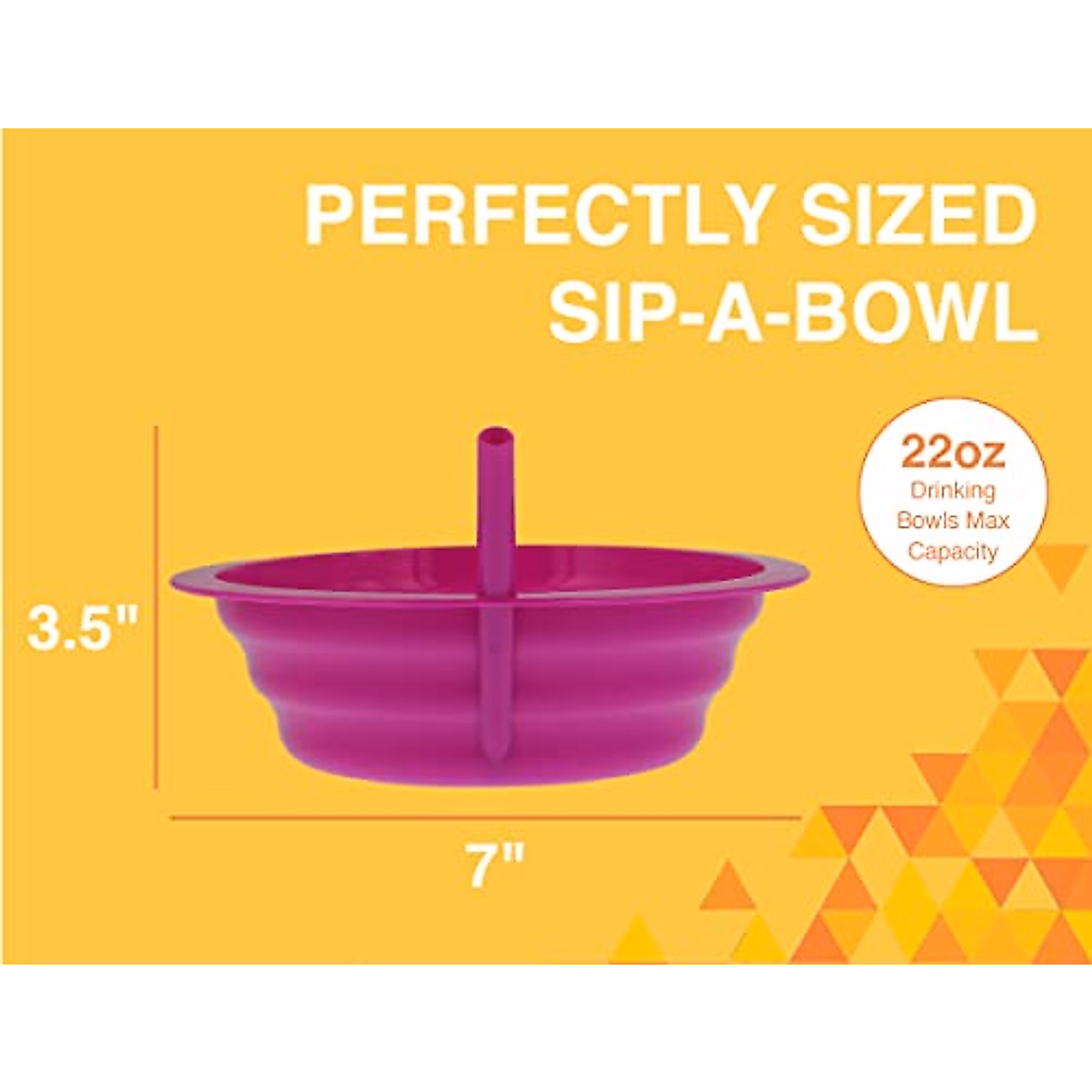 Arrow Home Products Sip-A-Bowl Set, 22oz, 6pk - BPA Free Straw Bowls for Kids To Sip Up Every Drop Without the Mess -Made in the USA, Great for Cereal, Ice Cream, Soup, Milk-Blue, Pink, Green, Orange