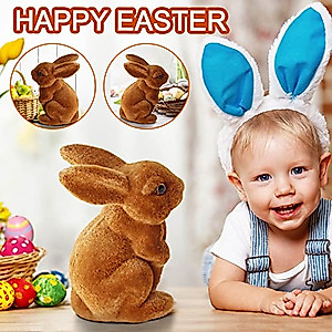 Spring Bunny Table Gift Easter Decoration Figurine Decoration Decoration Bunny, Easter Rabbit Statue, Artificial Bunny Figurines Ornament for Home,Office Desk,Easter Party Garden Yard Decoration (D)