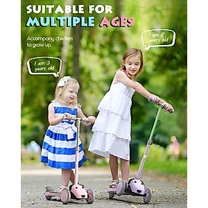 MOUNTALK 3 Wheel Scooters for Kids Age 3-5/5-8 Years Old, Kick Scooter for Boys and Girls with Light Up Wheels, Mini Scooter for Children (Blue)