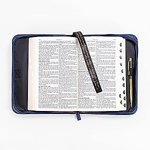 Flying Eagle Be Strong Take Heart Navy Blue X-Large Faux Leather Bible Cover