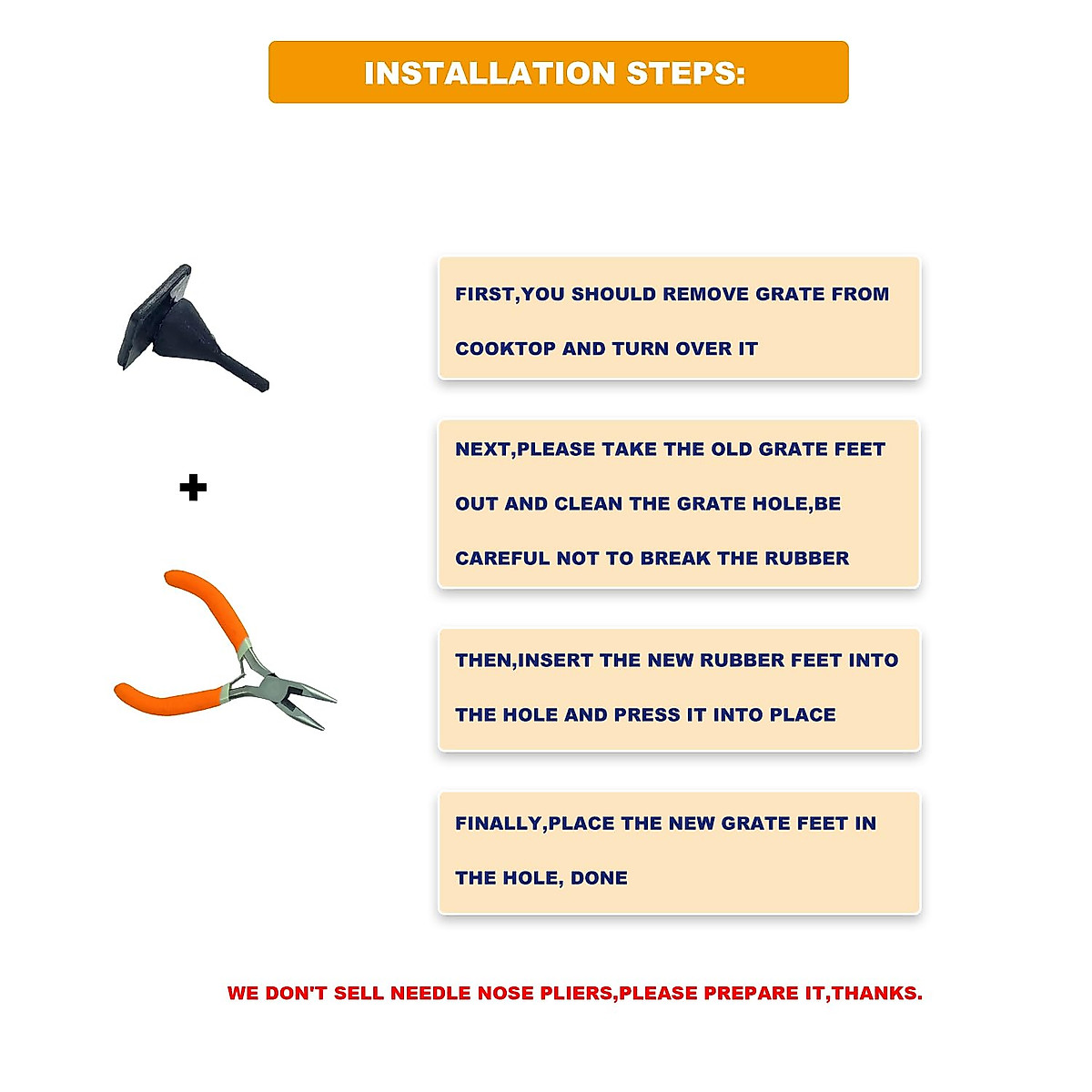 GABEROAD Grate Rubber Feet Compatible with Greystone Magic Chef Rec pro Gas Stove Top Range Grate Foot Rubber Pads Stove Parts Rubber feet Bumpers 10 Pack