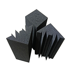 Burdurry New 8 Pack of 4.6 in X 4.6 in X 9.5 in Black Soundproofing Insulation Bass Trap Acoustic Wall Foam Padding Studio Foam Tiles (8PCS, Black)