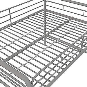 DHP Jett Junior Full Metal Loft Bed, Silver