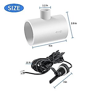 briidea Flow Switch, Flow Sensor with Tee for Hayward Salt System, Compatible with Hayward Goldline System