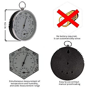 Mini Indoor Thermometer Hygrometer - CHIVENIDO Room Thermometer 2 in 1 Temperature and Humidity Monitor Gauge for Table, Kitchen, Office, Outdoor (No Battery Needed)-White