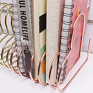 PRVDV Adjustable Bookends Retractable Desk Bookend Magazine Holder Office File Organizer Metal Book Holder Stand for Office Room Coutertop Bookshelf Books (Color : Gold)