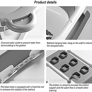 ZAJSSS Foldable Dog pet Bathtub,Portable Bathtub for Puppy,Dog tub with Thermometer,26.3x16.5x8.3inch,for Puppy Small Dogs Cats, Pink