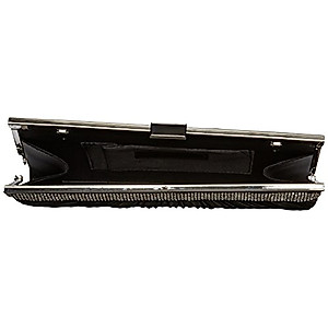 Jessica McClintock womens Jessica Mcclintock Laura Rhinestone Satin Clutch Purse Evening Handbag, Black, One Size US