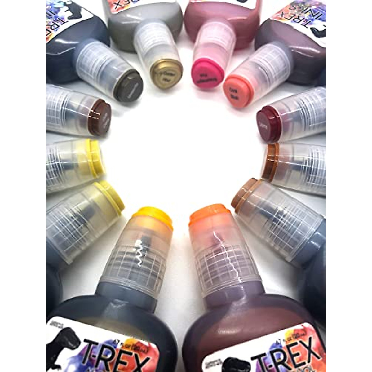 T-Rex Inks Premium Alcohol Inks Warm Earth Set- 12 Warm Tone Colors - Alcohol Ink for Epoxy Resin Dye, Painting, Tumbler Making & More - Includes Storage Box & Metallic Gold Ink - 20ml Bottles