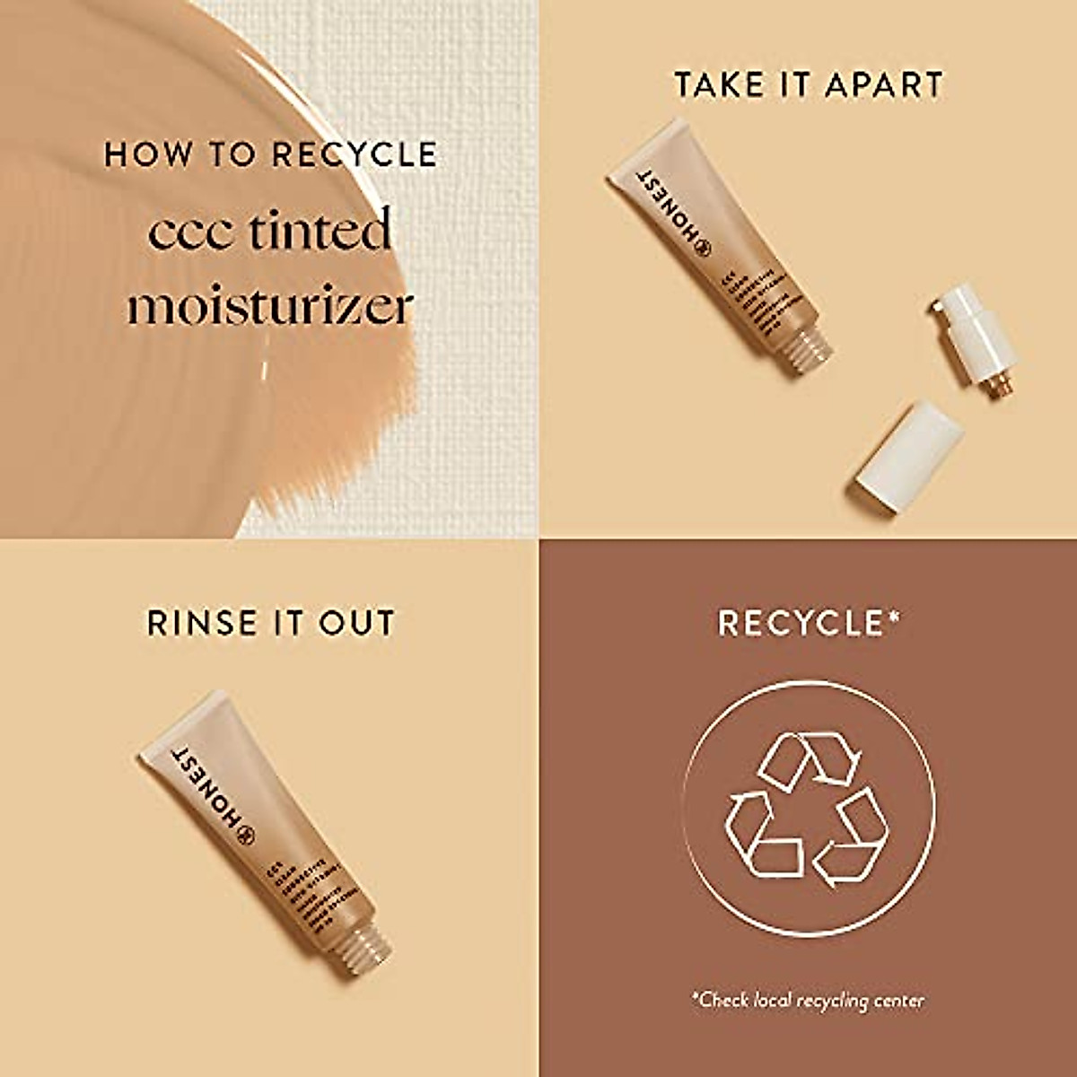 Honest Beauty CCC Clean Corrective with Vitamin C Tinted Moisturizer | Mineral SPF 30 | Vegan + Cruelty Free | Sahara Medium Deep, 1 fl oz