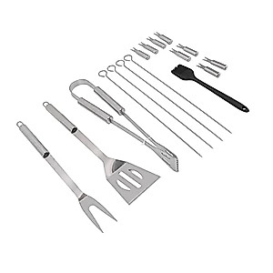Household Garden Products 16pcs Stainless Steel BBQ Set Outdoor Portable Grilling Tools Set for Family Gatherings Outdoor Activities