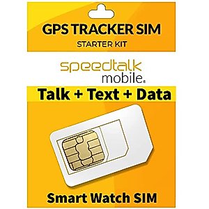 SpeedTalk Mobile GPS Tracker SIM Card Starter Kit | 3 in 1 Universal Simcard: Standard, Micro, Nano for Kids Senior Pet Car Fitness Activity 5G 4G LTE Tracking Devices | No Contract