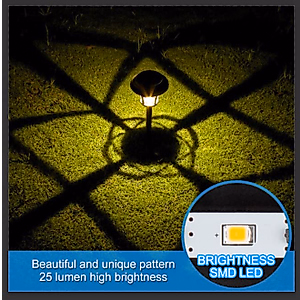 SOLPEX 6 Pack Solar Pathway Lights, Solar Powered Outdoor Lights, High Lumen Outdoor Solar Lights, Metal & Glass Garden Lights Waterproof for Patio, Yard Lawn and Garden (Warm White)……